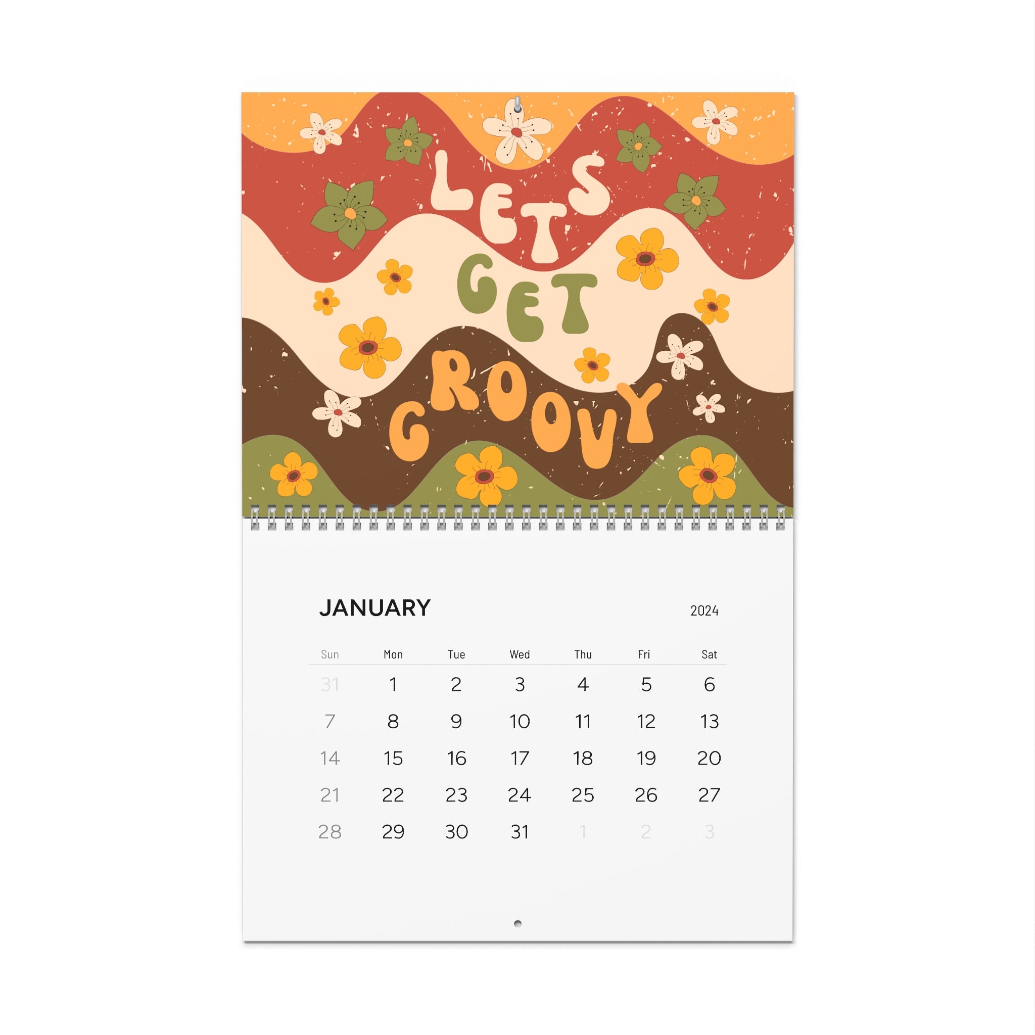 Groovy Retro Hippy Wall Art Calendar 2024 sold by Wei shao | SKU ...