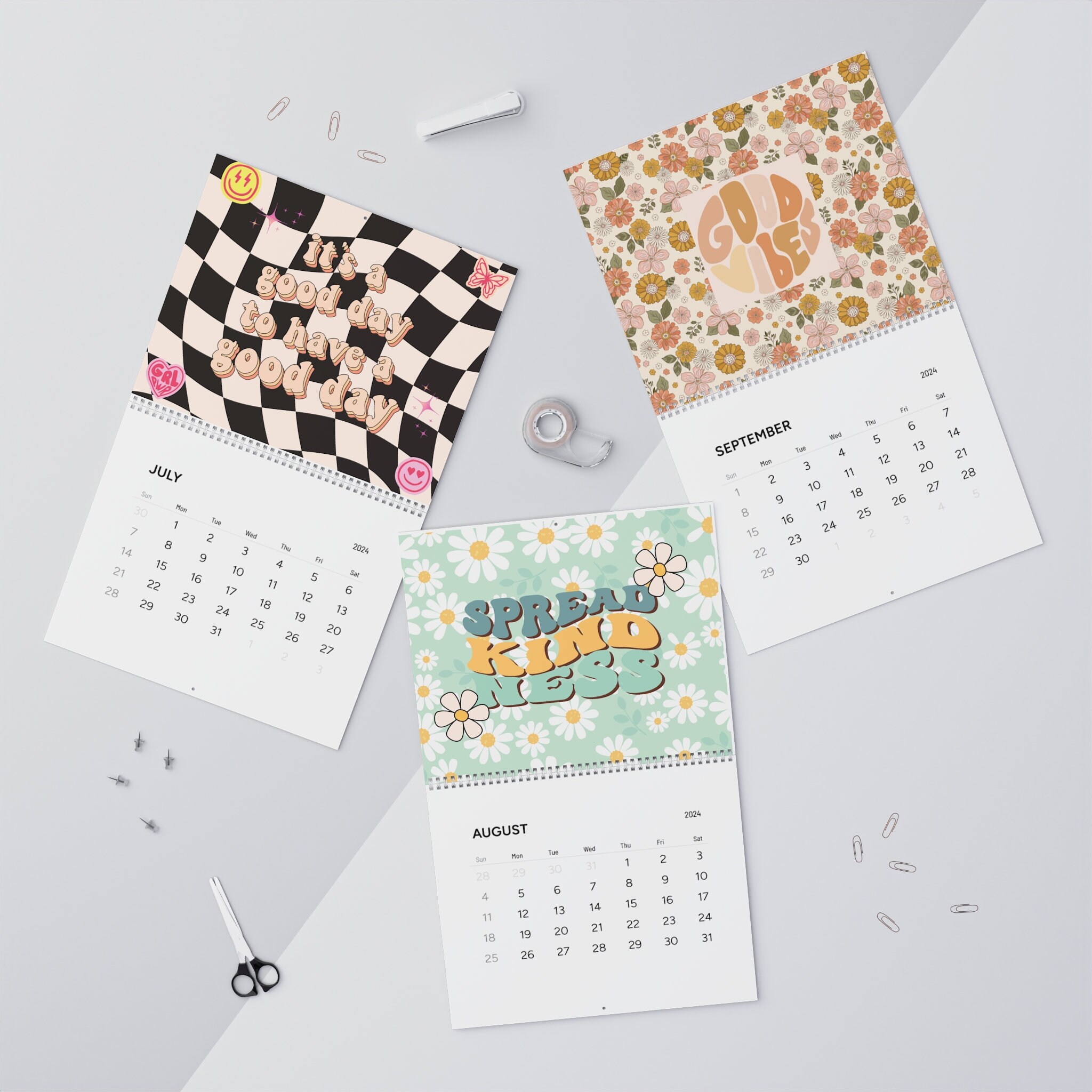 Groovy Retro Hippy Wall Art Calendar 2024 sold by Wei shao | SKU ...