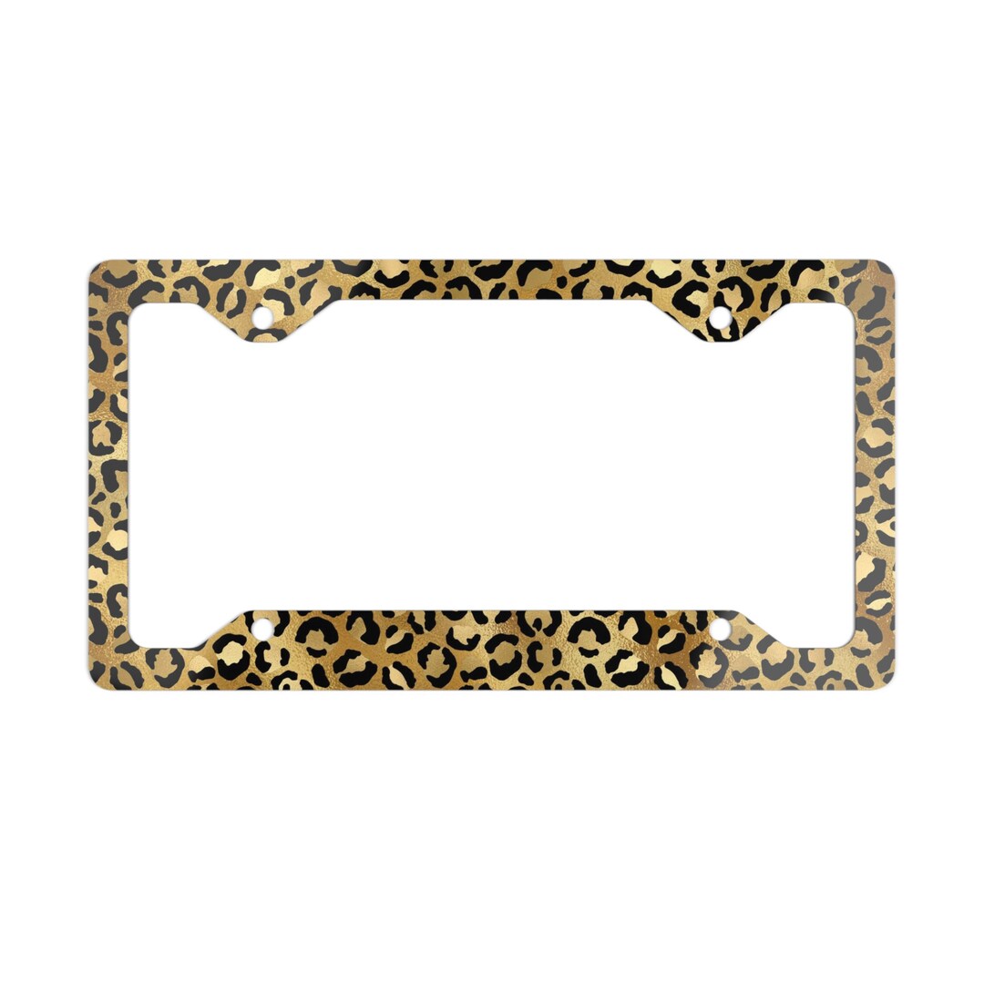 Gold Leopard Print Metal License Plate Frame - Etsy