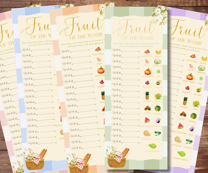 Fruit of the Womb Printable Baby Shower Game for a Locally Grown ...