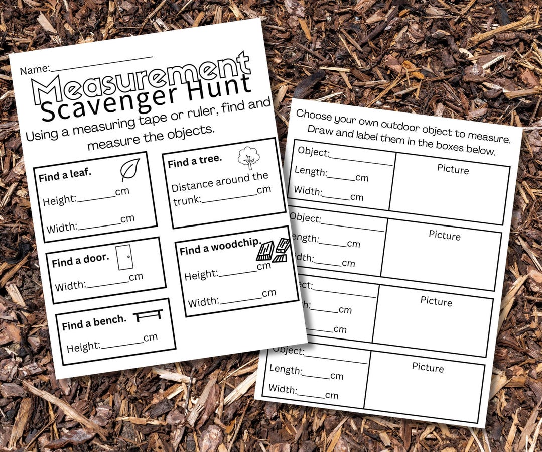 Outdoor Classroom Measurement Scavenger Hunt Printable - Etsy