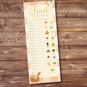 Fruit of the Womb Printable Baby Shower Game for a Locally Grown ...