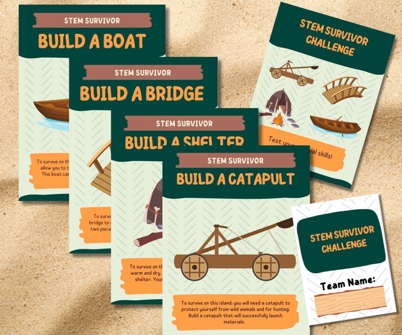 Printable STEM Survivor Challenges, for Homeschool, Summer Camp ...