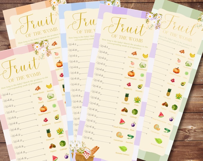 Fruit of the Womb Printable Baby Shower Game for a Locally Grown ...