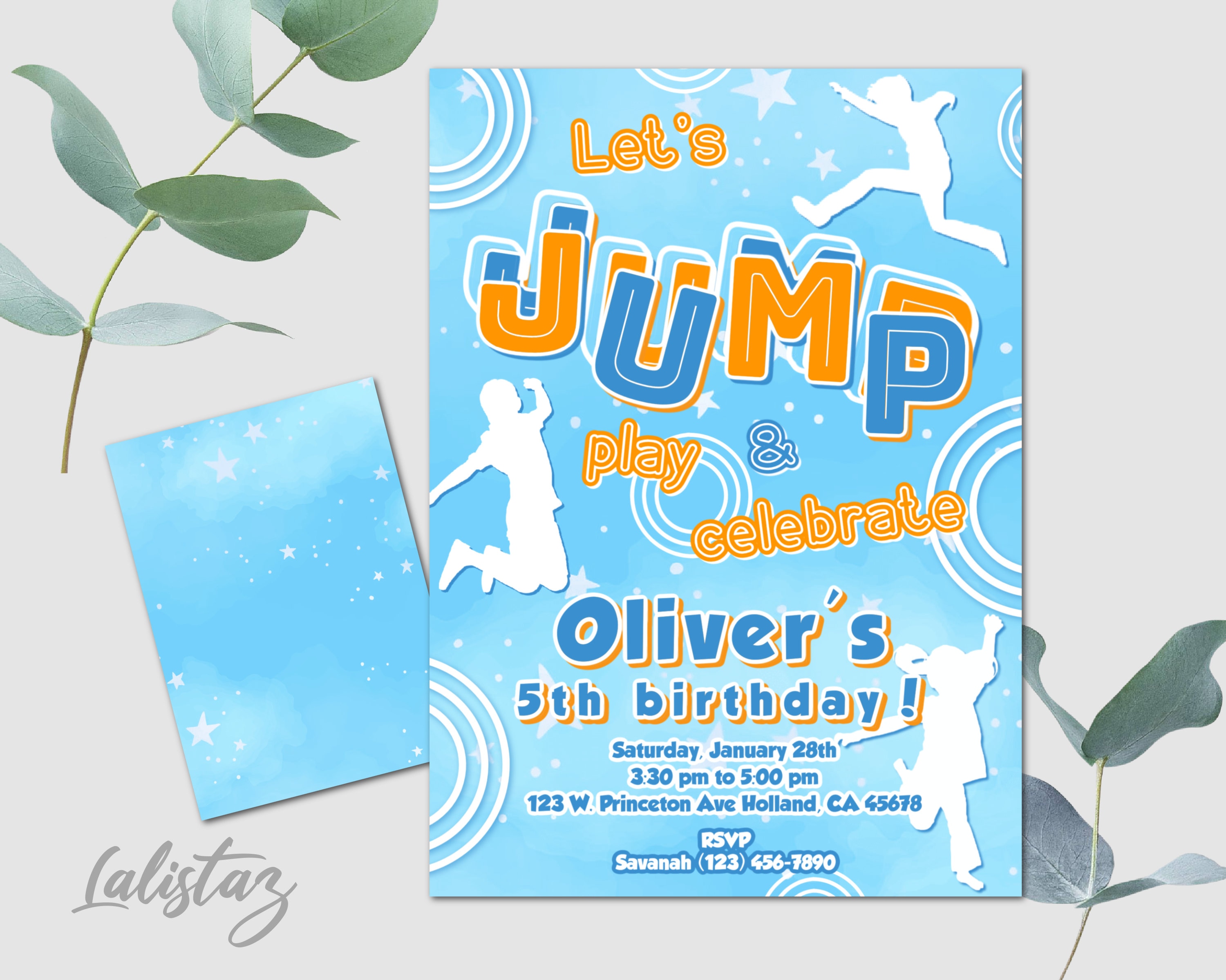 Jump Birthday Invitation, Trampoline Park Birthday Invitation, Jump ...