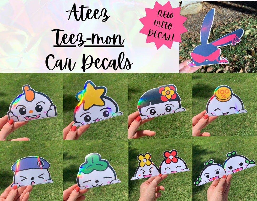 Ateez Teezmon Peeker Car Decals Ateez Stickers Mito Teezmon Sticker ...