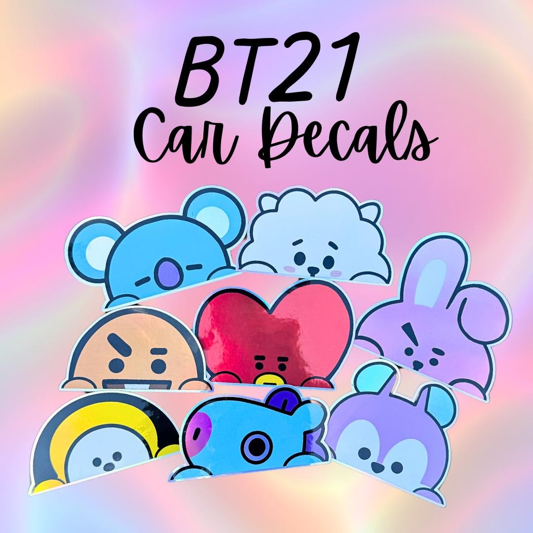 BTS BT21 Peeker Car Decals | BTS Stickers | BT21 Decal | BTS Car Decals ...