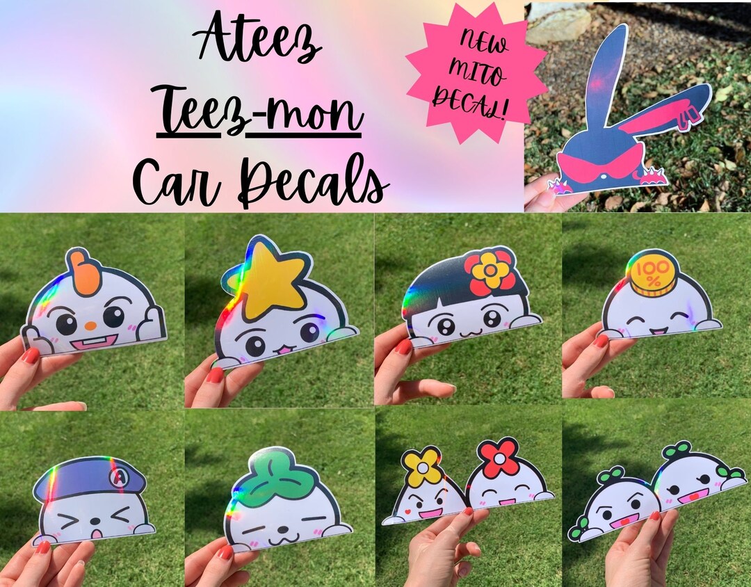 Ateez Teezmon Peeker Car Decals Ateez Stickers Mito Teezmon Sticker ...
