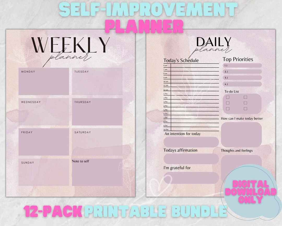 Ultimate Women's Self-care Digital Planner, Self Improvement Planner ...