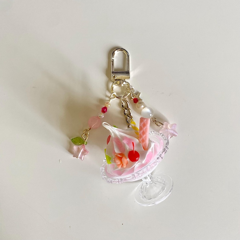 Ice Cream Sundae Melon Soda Beaded Keychains - Etsy Australia