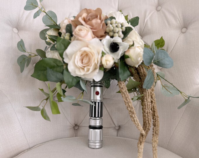 Star Wars Inspired Lightsaber Handle Wedding Bouquet | Faux Greenery ...
