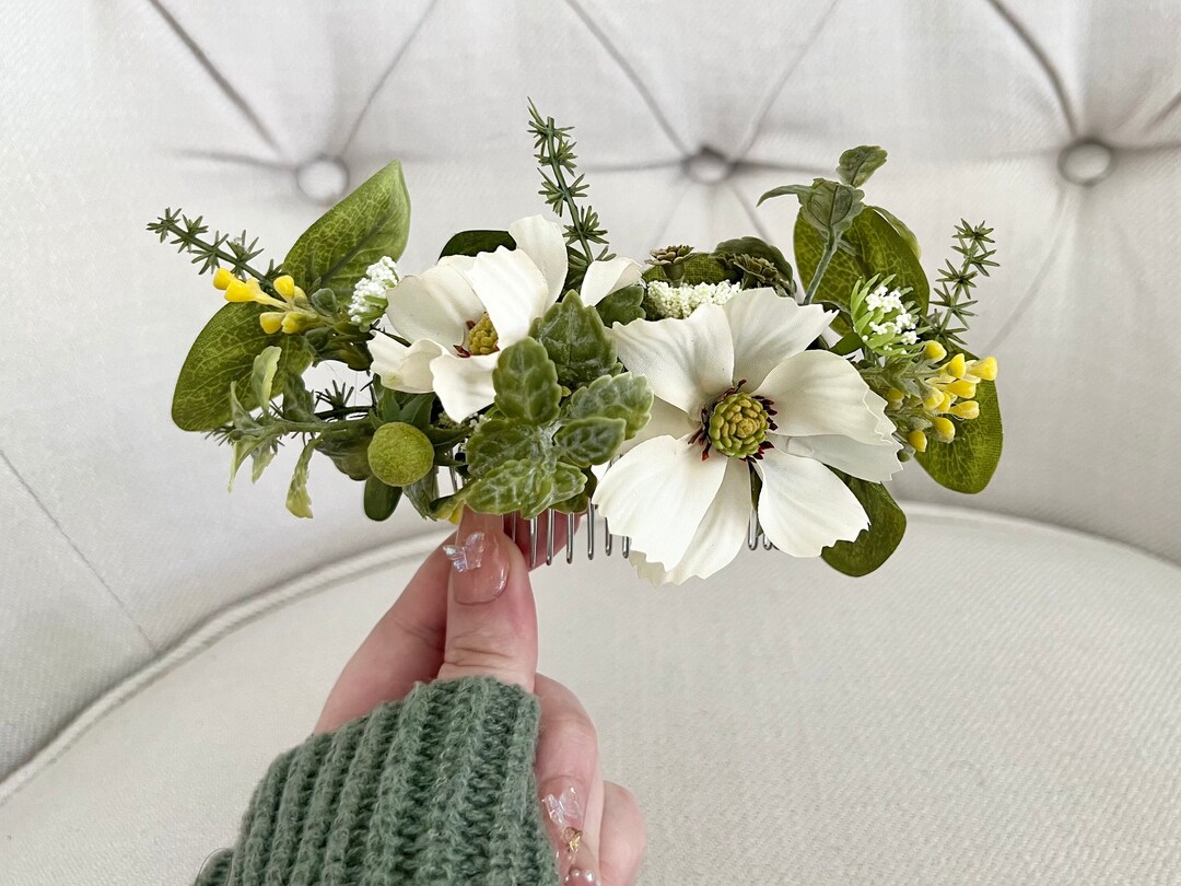 Arwen/lotr Inspired Woodland Wedding Flower Comb | Faux Greenery ...