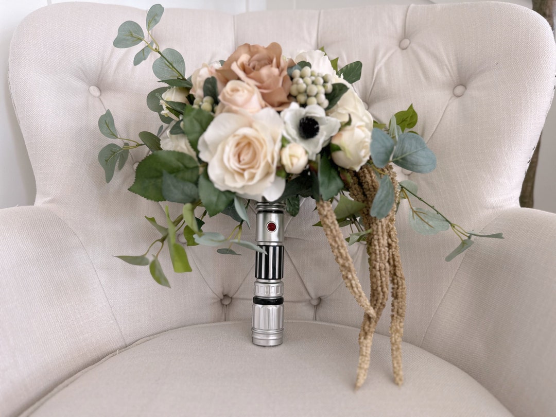 Star Wars Inspired Lightsaber Handle Wedding Bouquet | Faux Greenery ...
