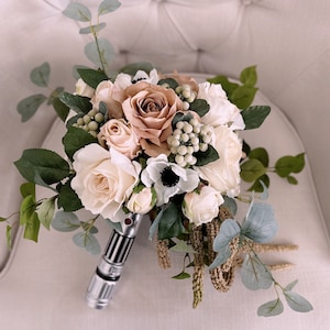 Star Wars Inspired Lightsaber Handle Wedding Bouquet | Faux Greenery ...