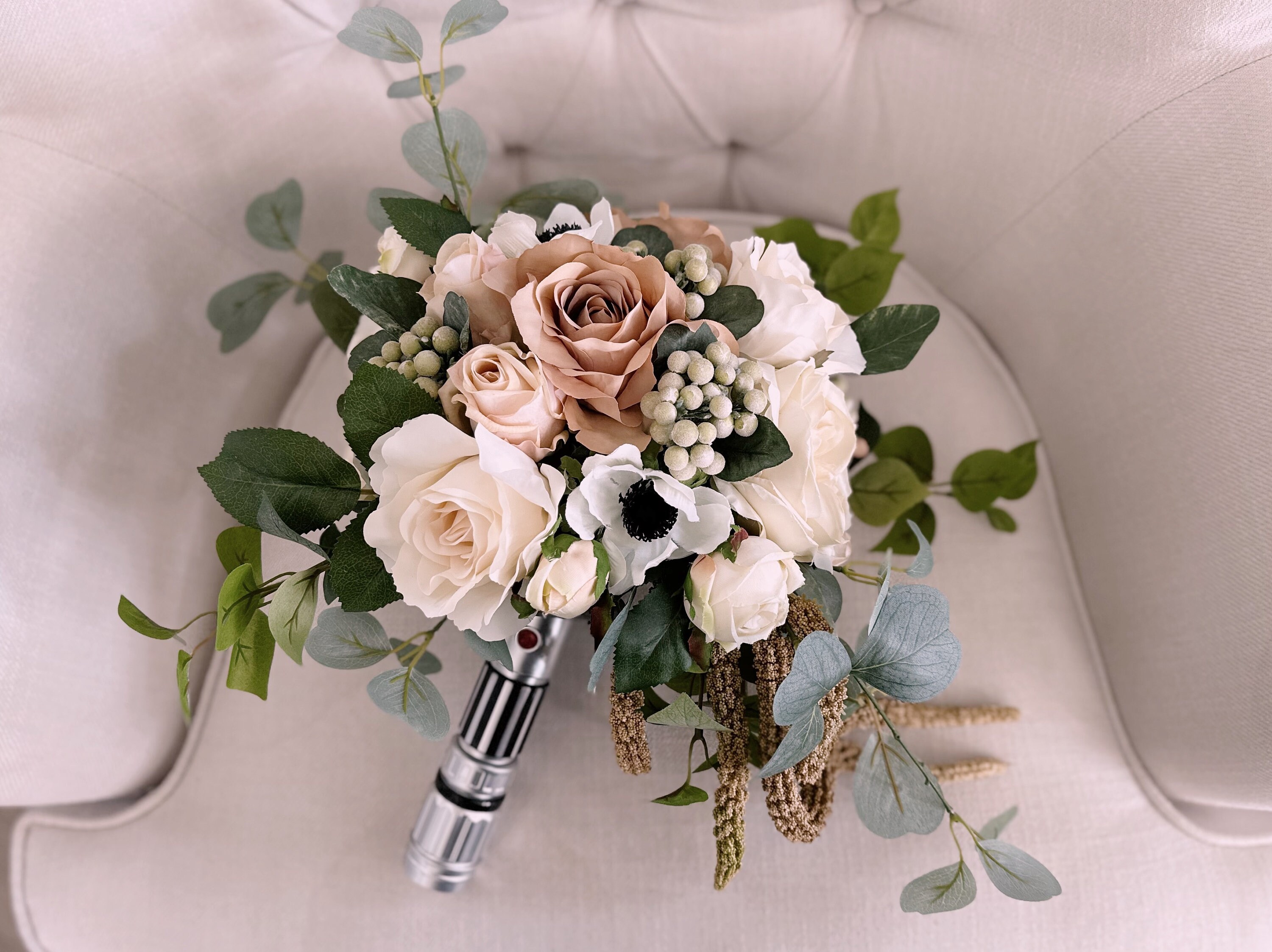 Star Wars Inspired Lightsaber Handle Wedding Bouquet | Faux Greenery ...