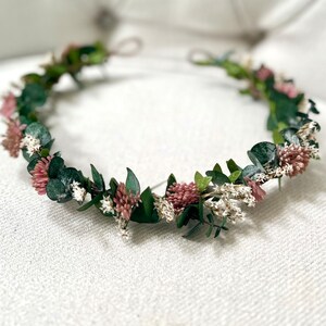 Fairycore Dried Flower Crown REAL Eucalyptus & Statice Faux Blooms ...