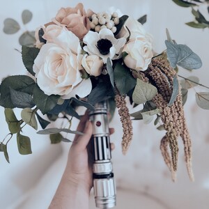 Star Wars Inspired Lightsaber Handle Wedding Bouquet | Faux Greenery ...
