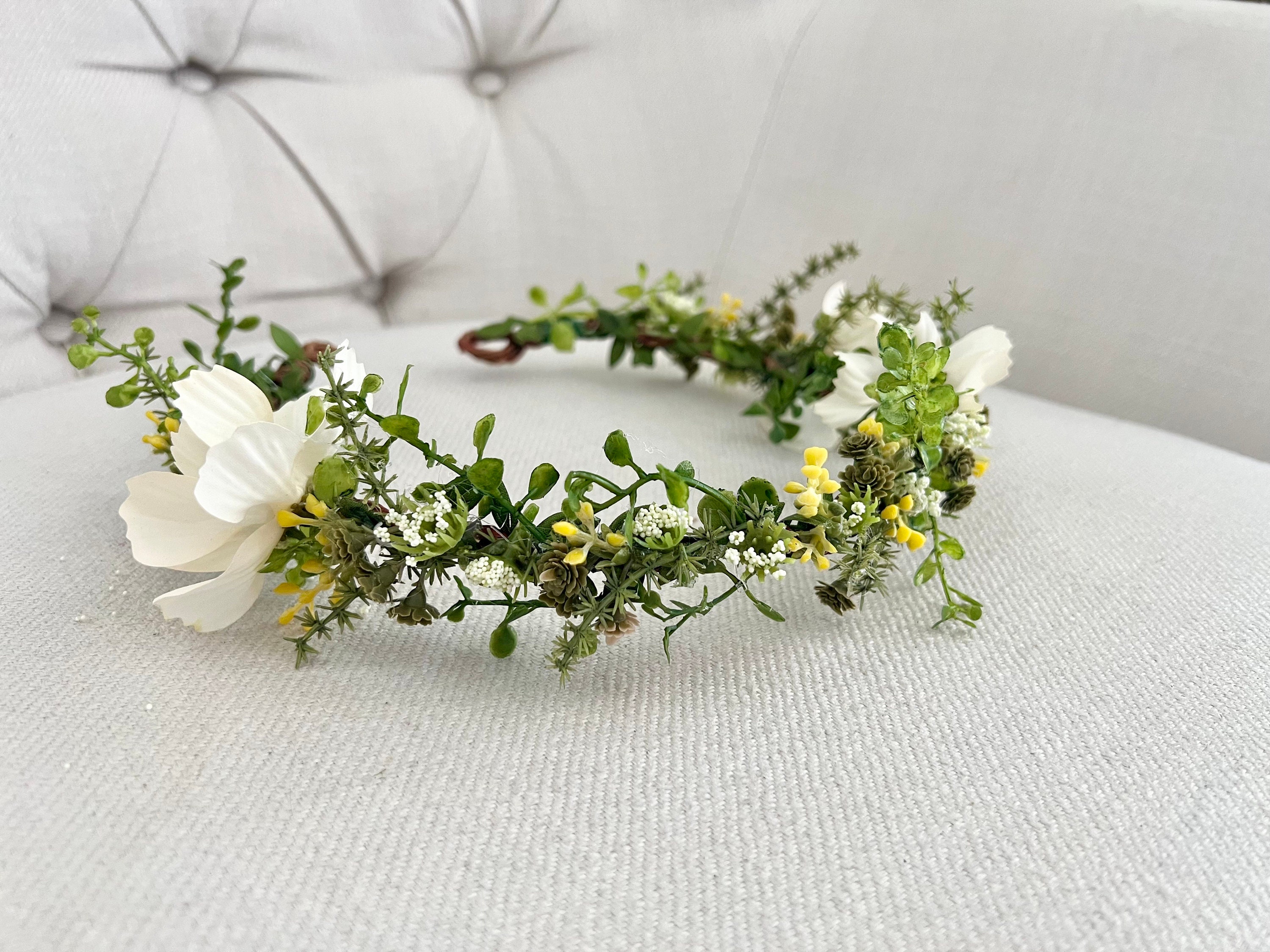 Arwen/lotr Inspired Woodland Wedding Flower Crown | Faux Greenery ...