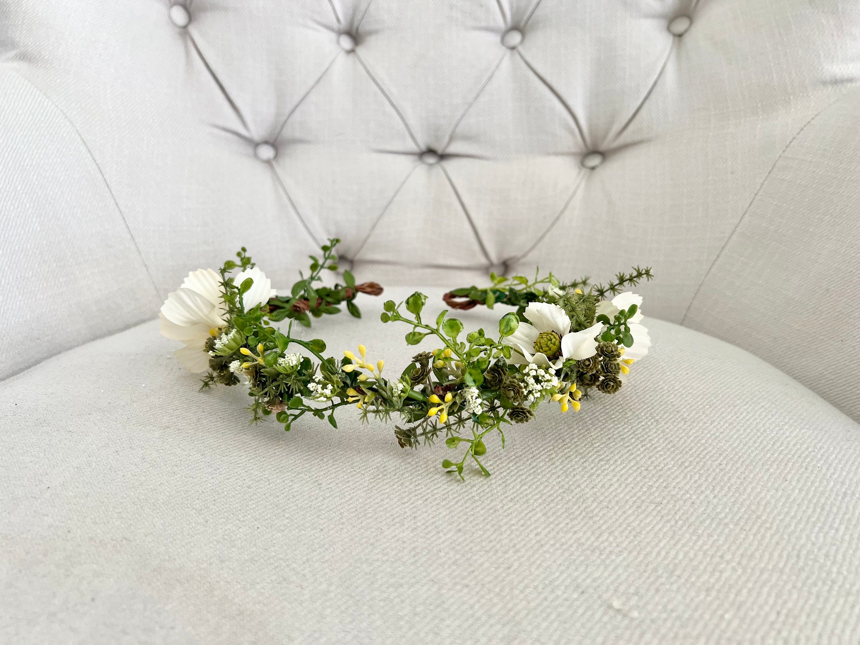 Arwen/lotr Inspired Woodland Wedding Flower Crown | Faux Greenery ...