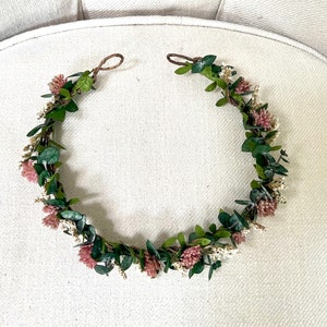 Fairycore Dried Flower Crown REAL Eucalyptus & Statice Faux Blooms ...