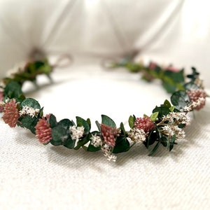 Fairycore Dried Flower Crown REAL Eucalyptus & Statice Faux Blooms ...