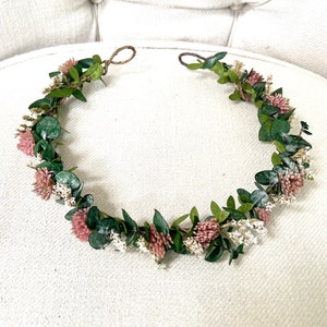 Fairycore Dried Flower Crown REAL Eucalyptus & Statice Faux Blooms ...