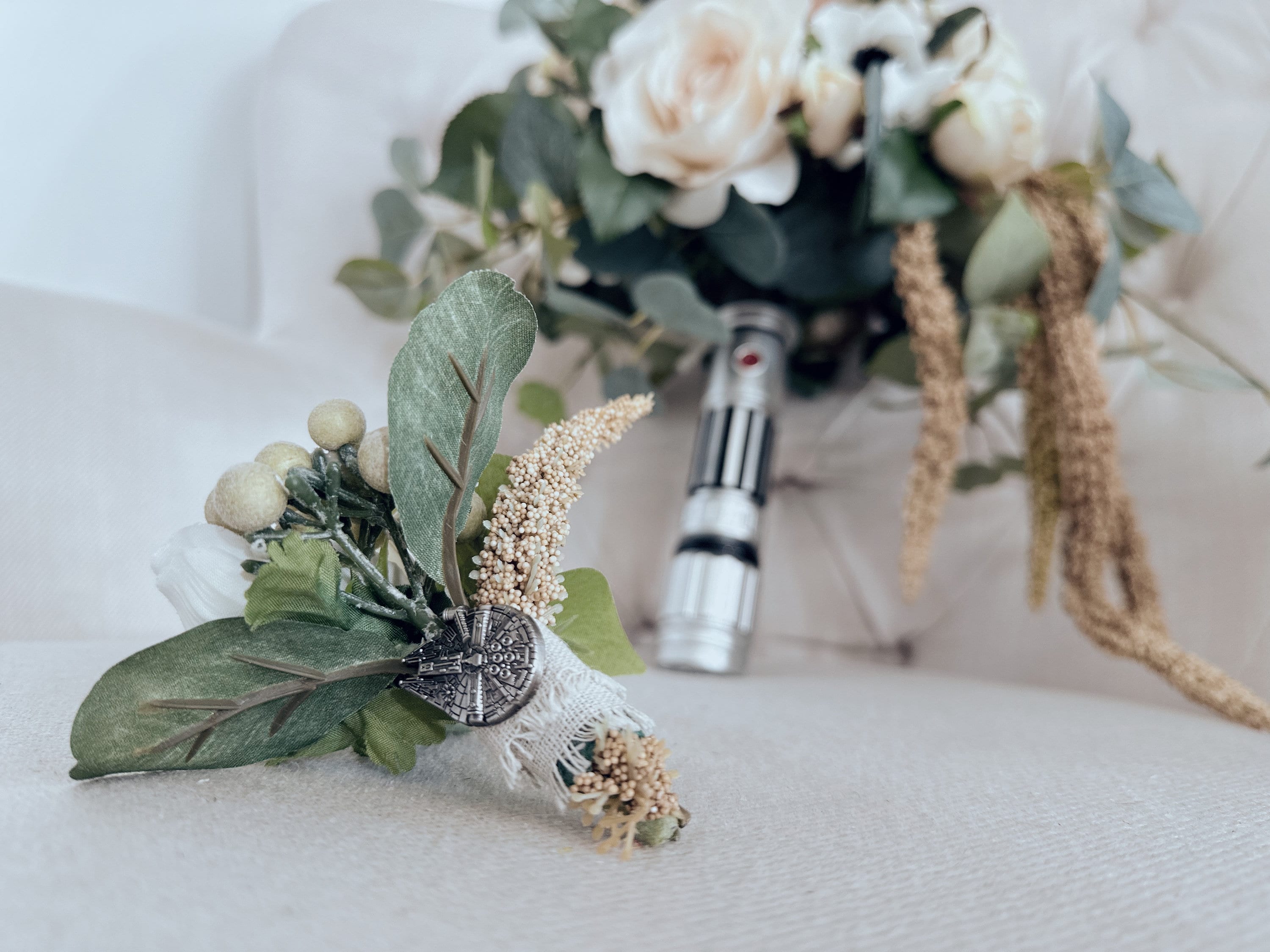 Star Wars Inspired Lightsaber Handle Wedding Bouquet | Faux Greenery ...
