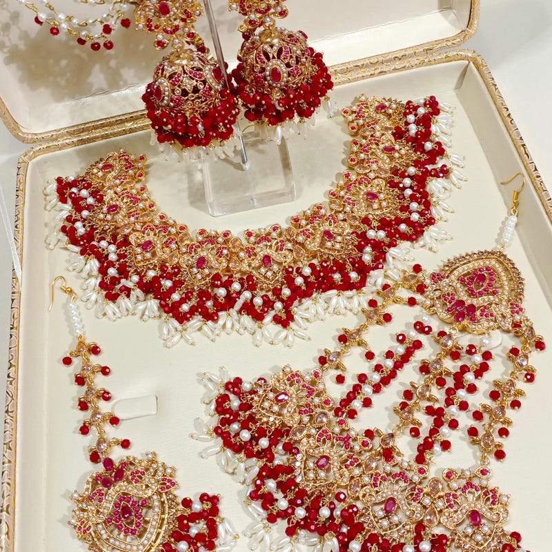 Red Wedding Jewelry - Etsy