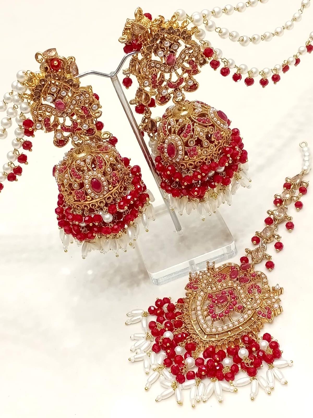 Nauratan Multi Stone Earrings Jhumkay Set/ Pakistani Jewelry/pakistani ...