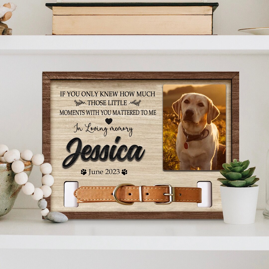 Personalized Pet Memorial Frame, Memorial Display, Collar Display ...