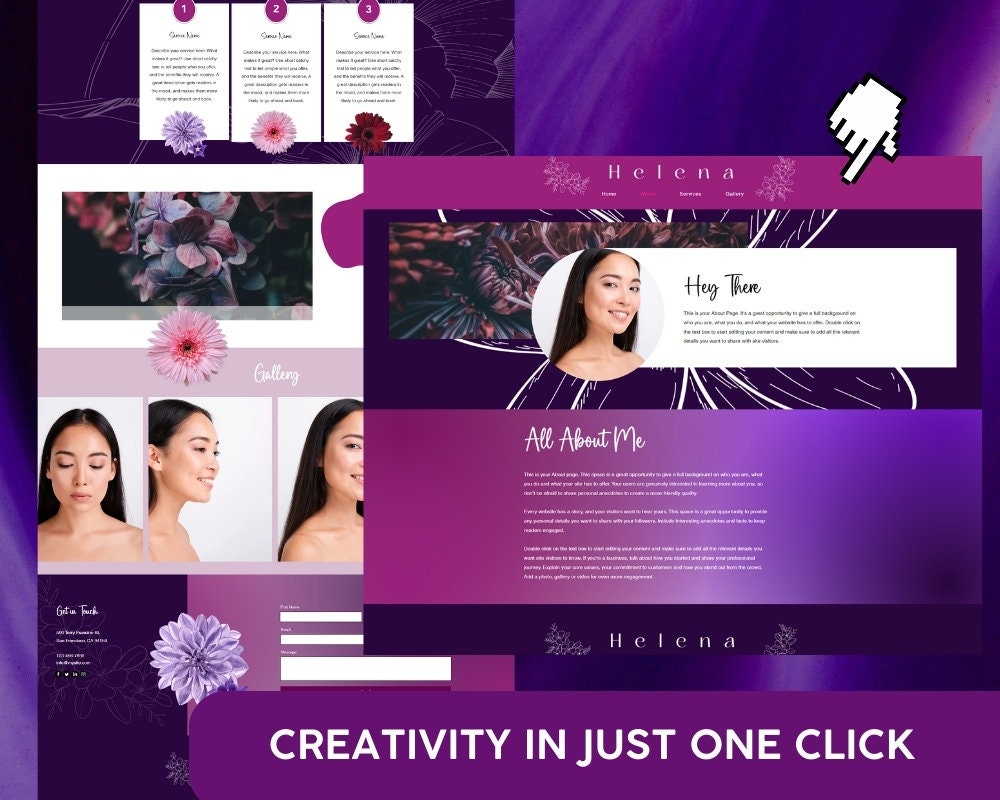 Wix Website Template Theme Purple Website Design Services and Blog ...