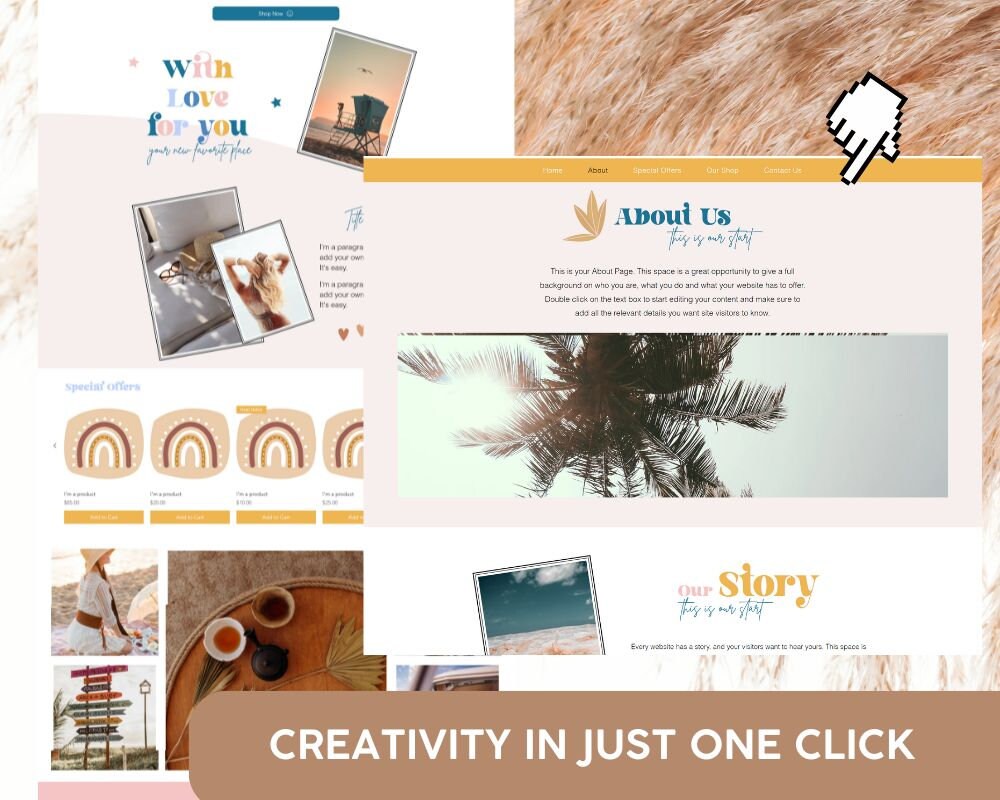 Wix Website Boho Retro Template Bright Colorful Template Made for Web ...