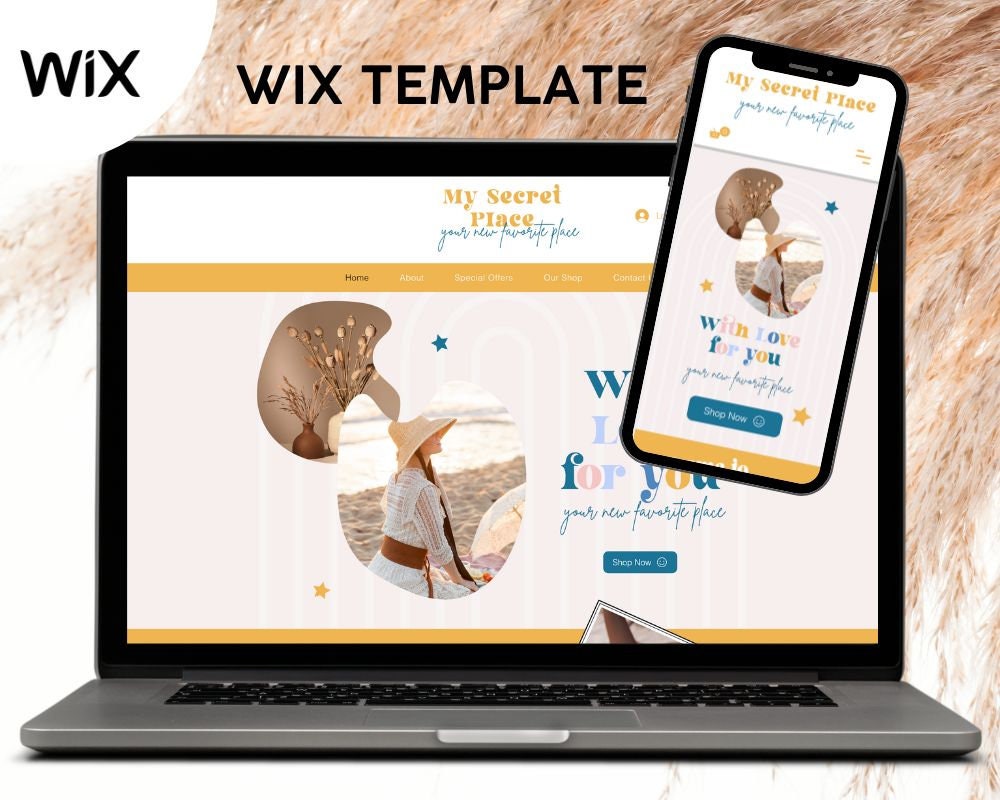 Wix Website Boho Retro Template Bright Colorful Template Made for Web ...