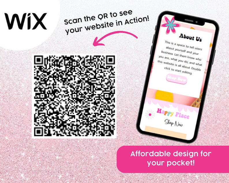 Wix Template Rainbow Happy Colors Colorful Pink Blue Wix Website Theme ...