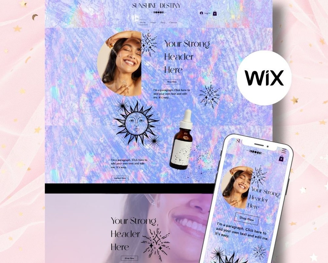 Wix Website Template Theme Holographic Website Design Services and Blog ...