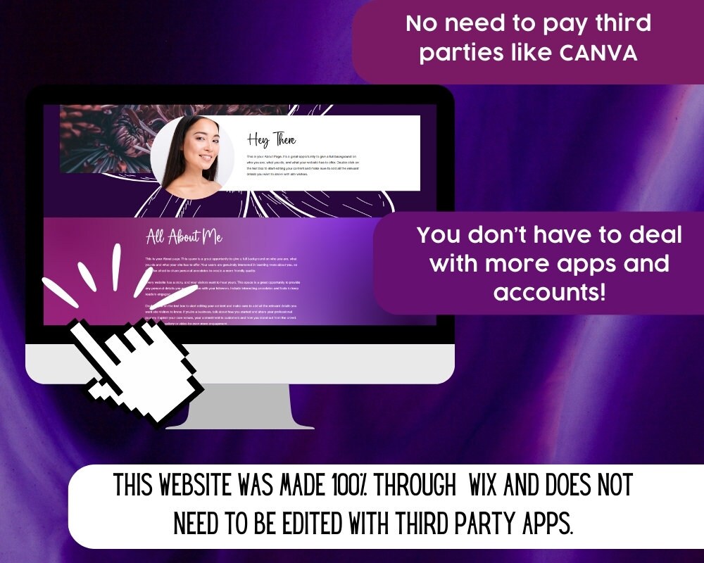 Wix Website Template Theme Purple Website Design Services and Blog ...
