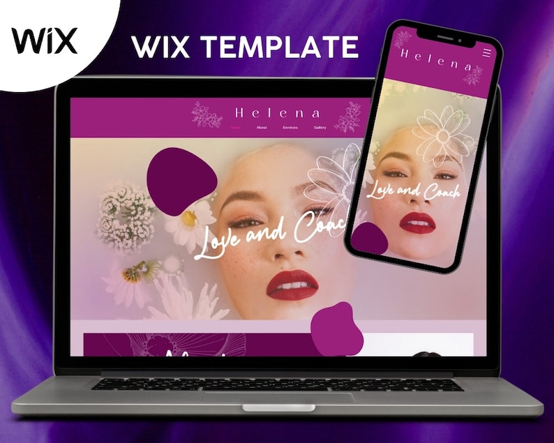 Wix Website Template Theme Purple Website Design Services and Blog ...