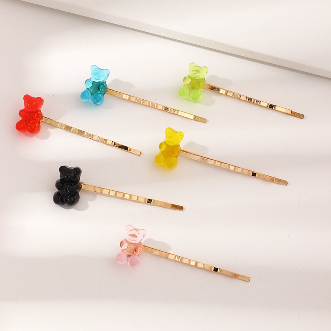 Cute Bear Hairpin Synthetic Resin Metal Hair Clip 6 Pieces - Etsy