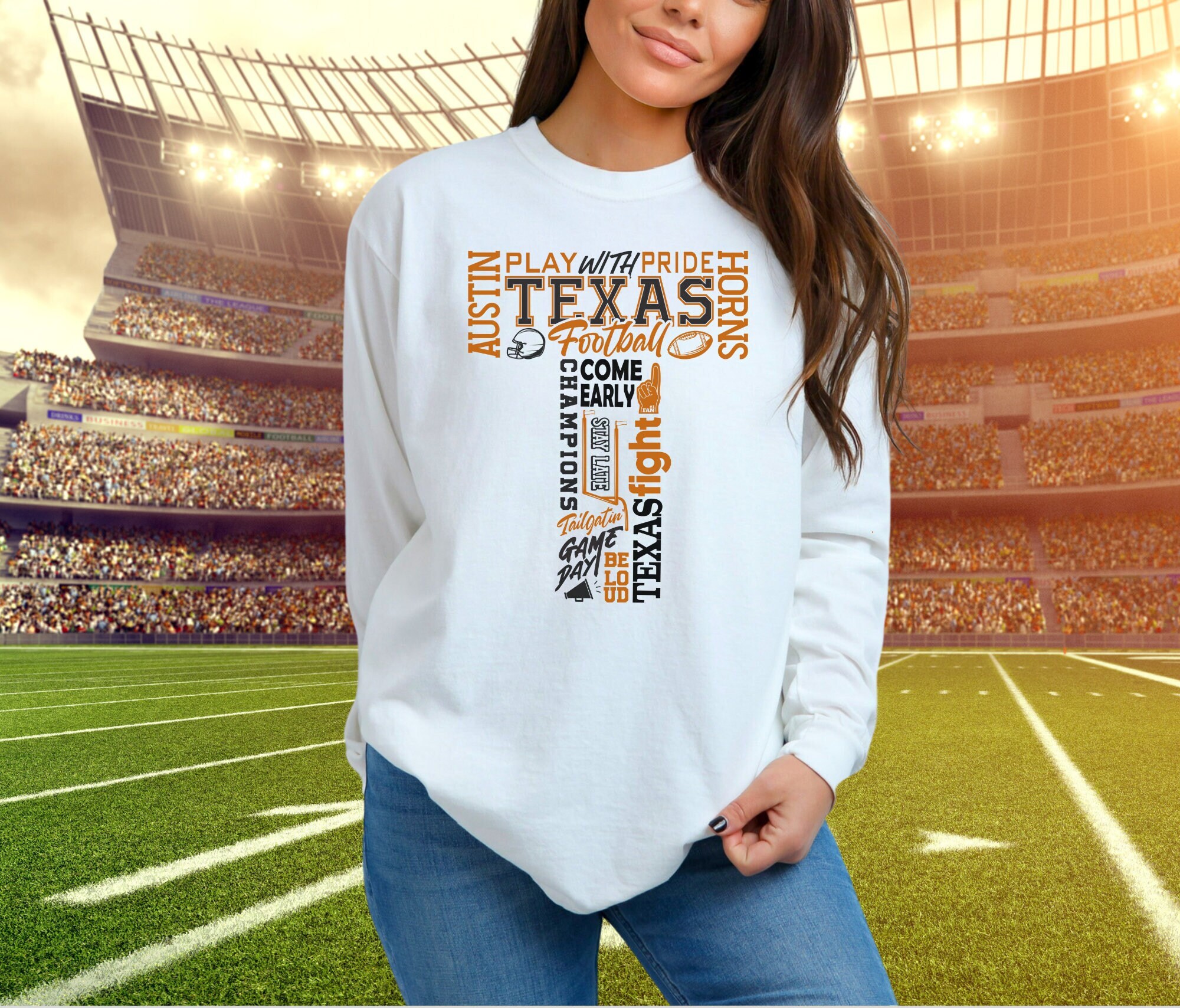Texas Game Day Shirts, Luxury Brand, Comfort Colors Short Sleeve, Long ...