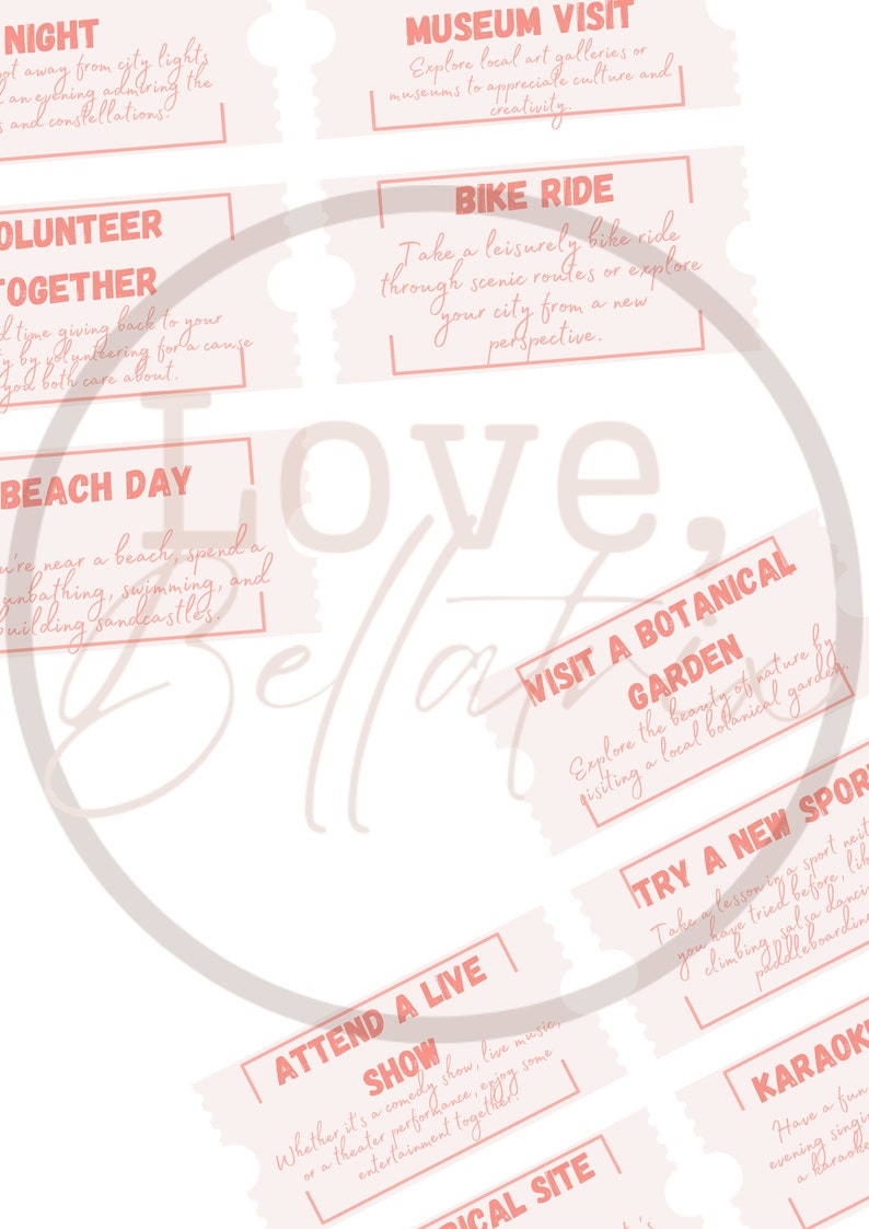 Printable Date Night Ticket Fun Couples Activity Digital - Etsy