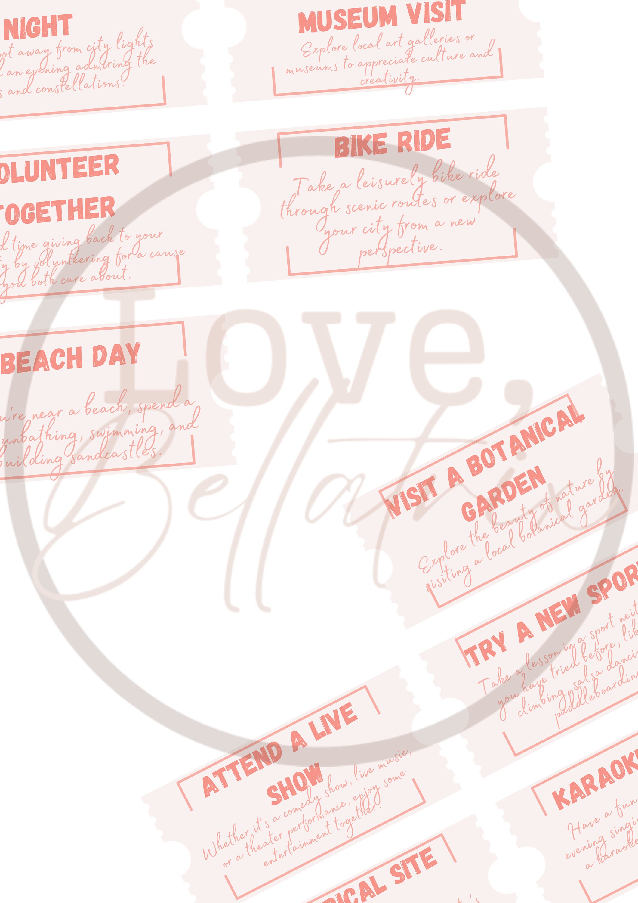 Printable Date Night Ticket Fun Couples Activity Digital - Etsy