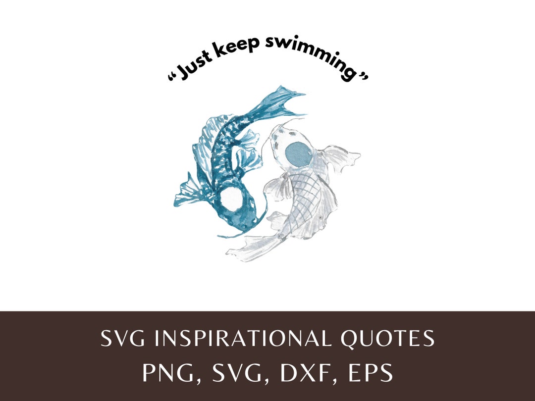 Koi Fish Inspirational Quote SVG Bundle: Commercial Use Graphics ...