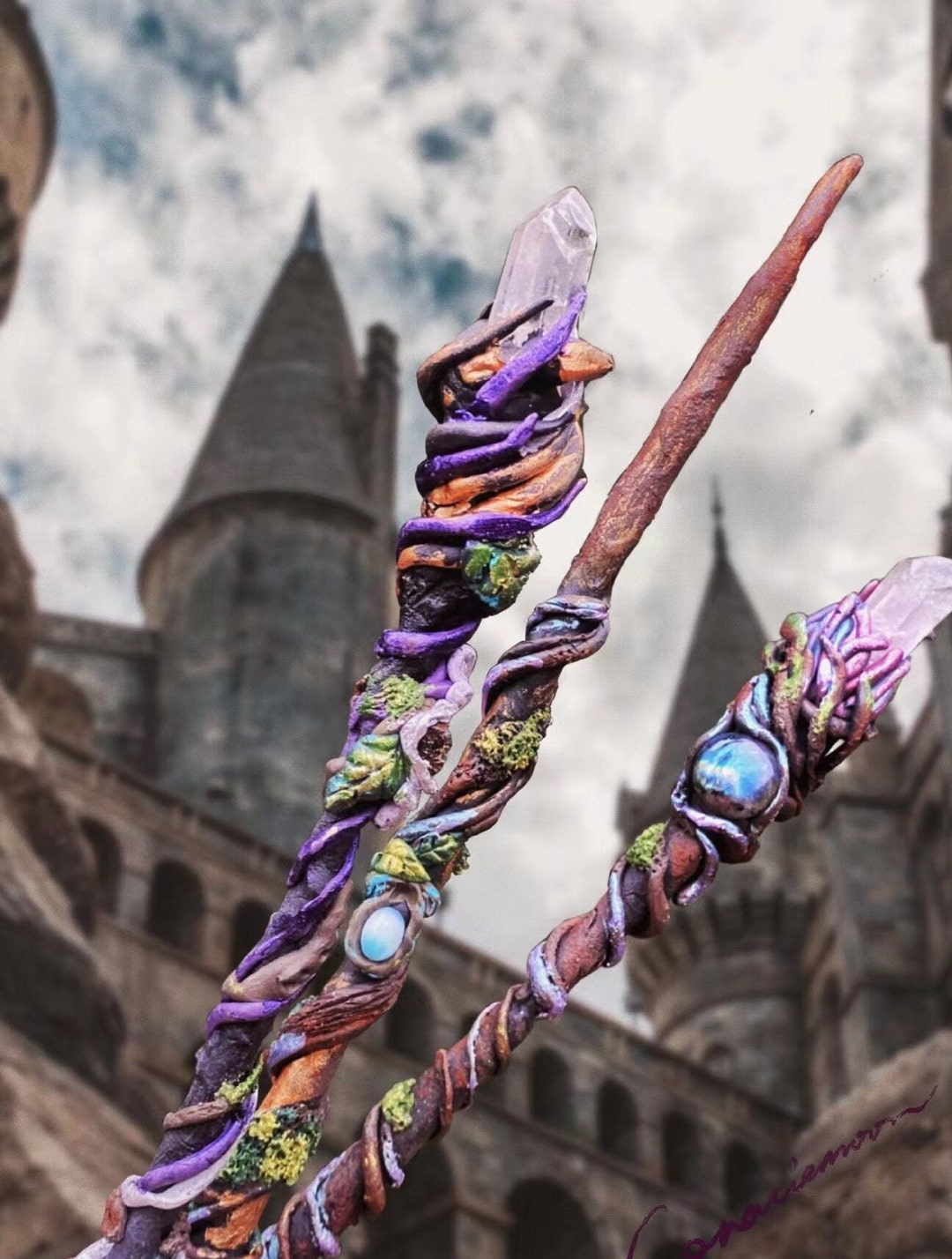 Witch Wand Crystal Wand Cross Magic Wand Cosplay Prop - Etsy