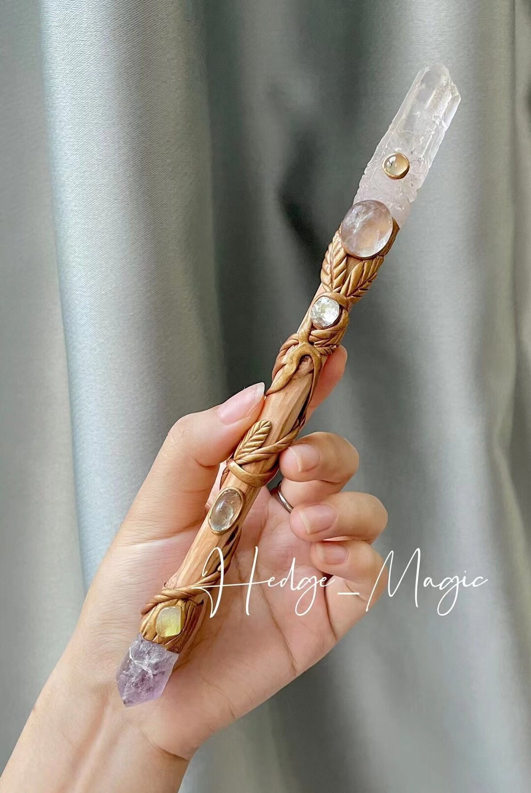 Witch Wand Crystal Wand Cross Magic Wand Cosplay Prop - Etsy