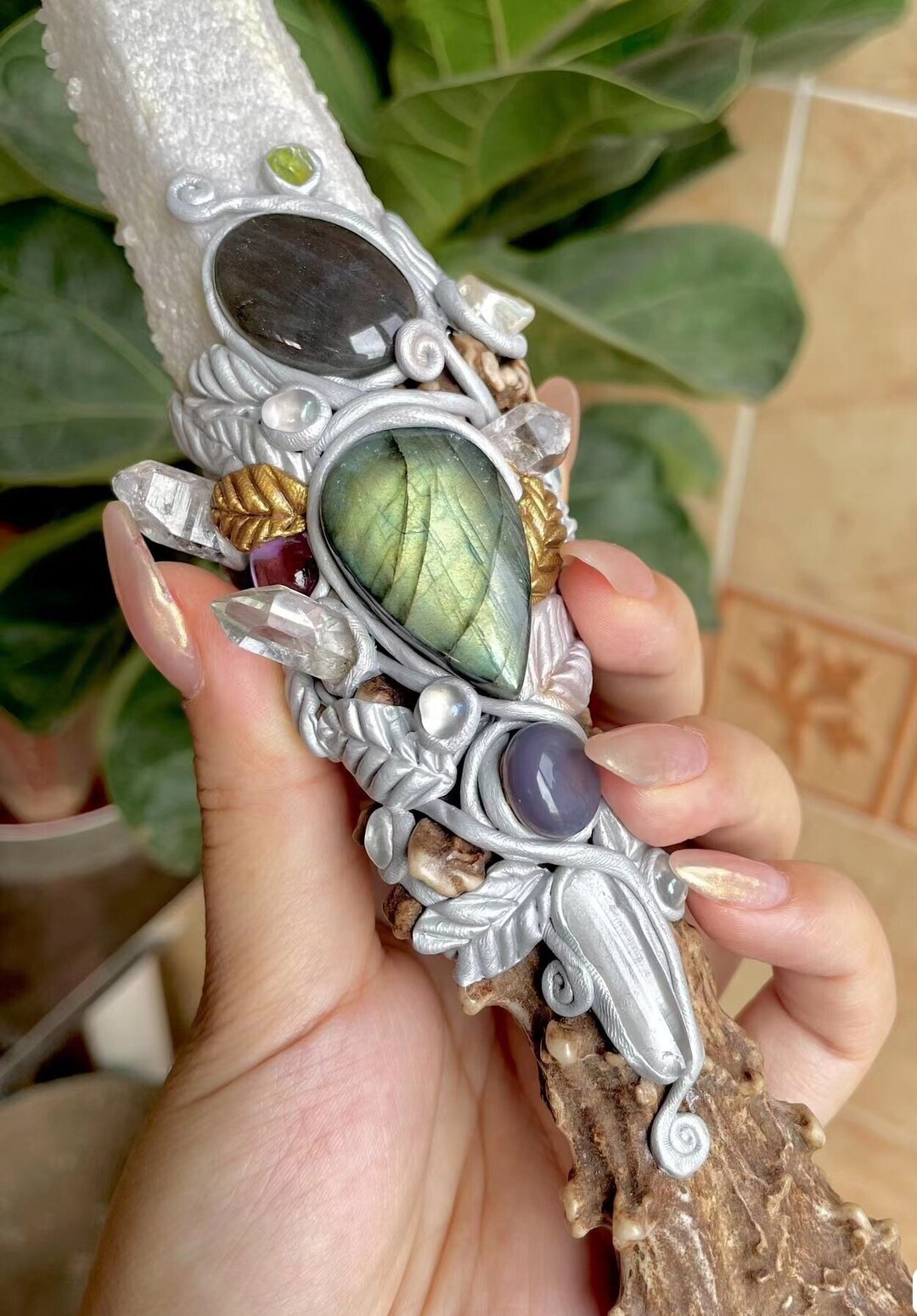 Witch Wand, Crystal Wand, Cross Magic Wand, Cosplay Prop, Halloween ...