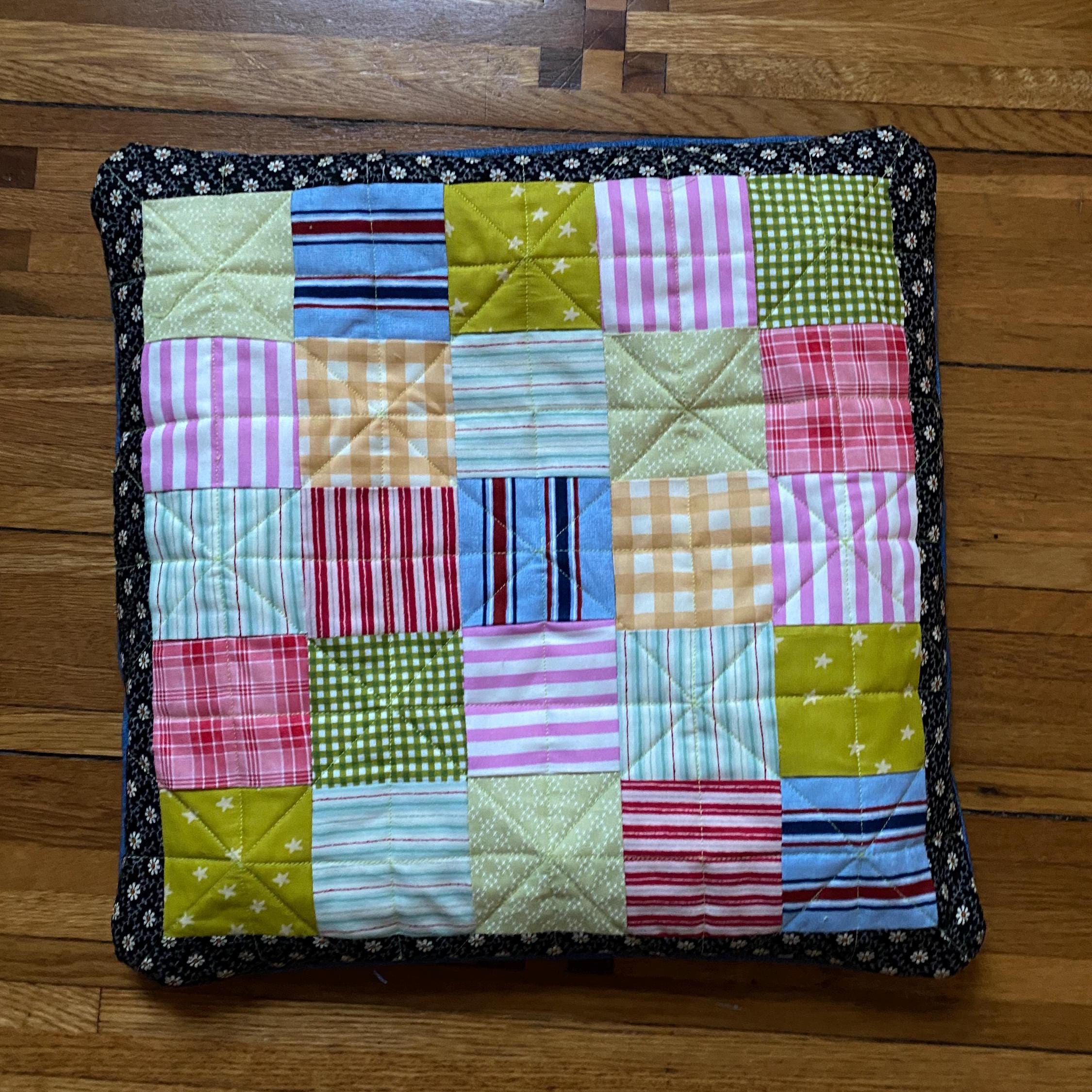 SEWING TUTORIAL Quilted Patchwork Throw Pillow Tutorial for Beginners, PDF Download, Quilt ...
