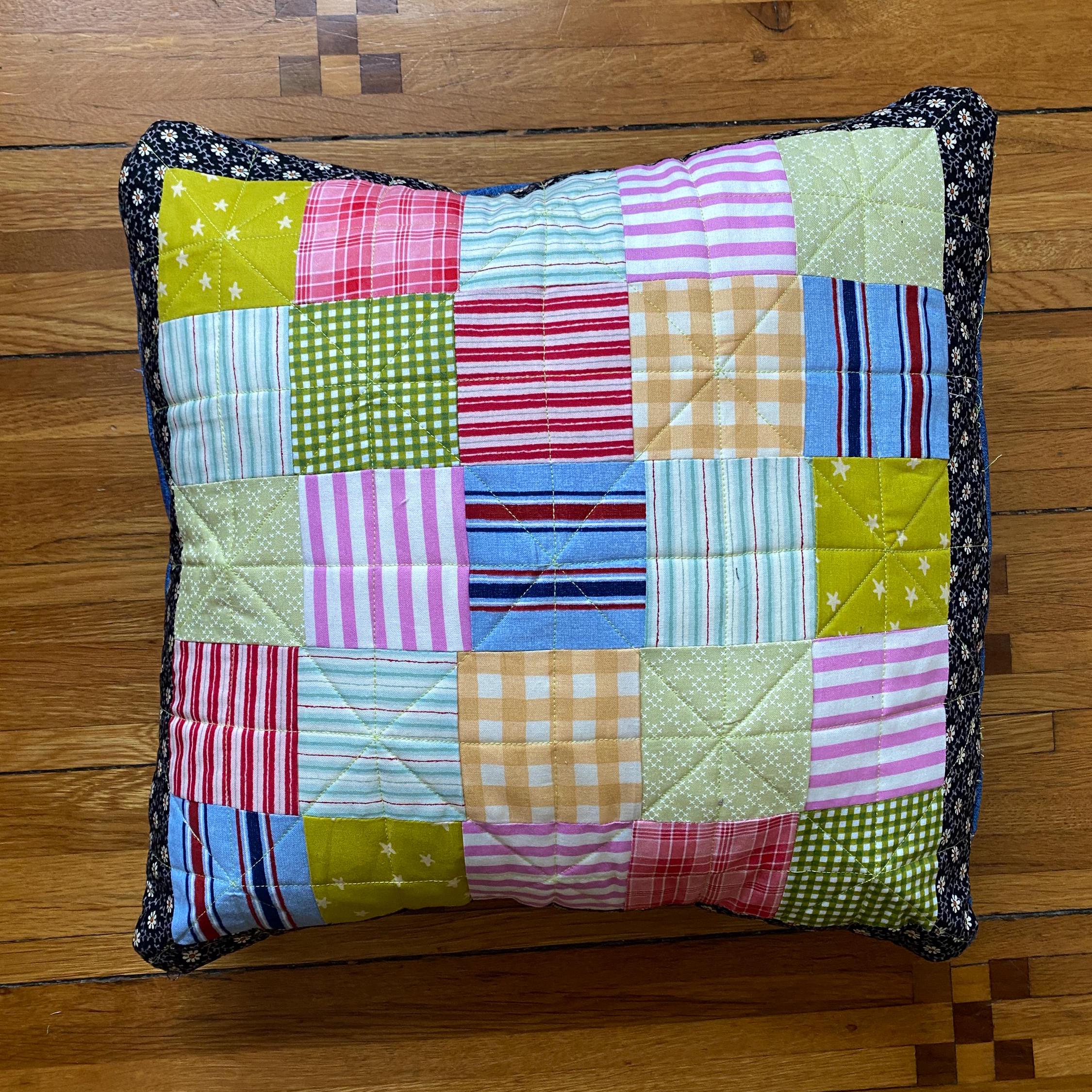 SEWING TUTORIAL Quilted Patchwork Throw Pillow Tutorial for Beginners, PDF Download, Quilt ...