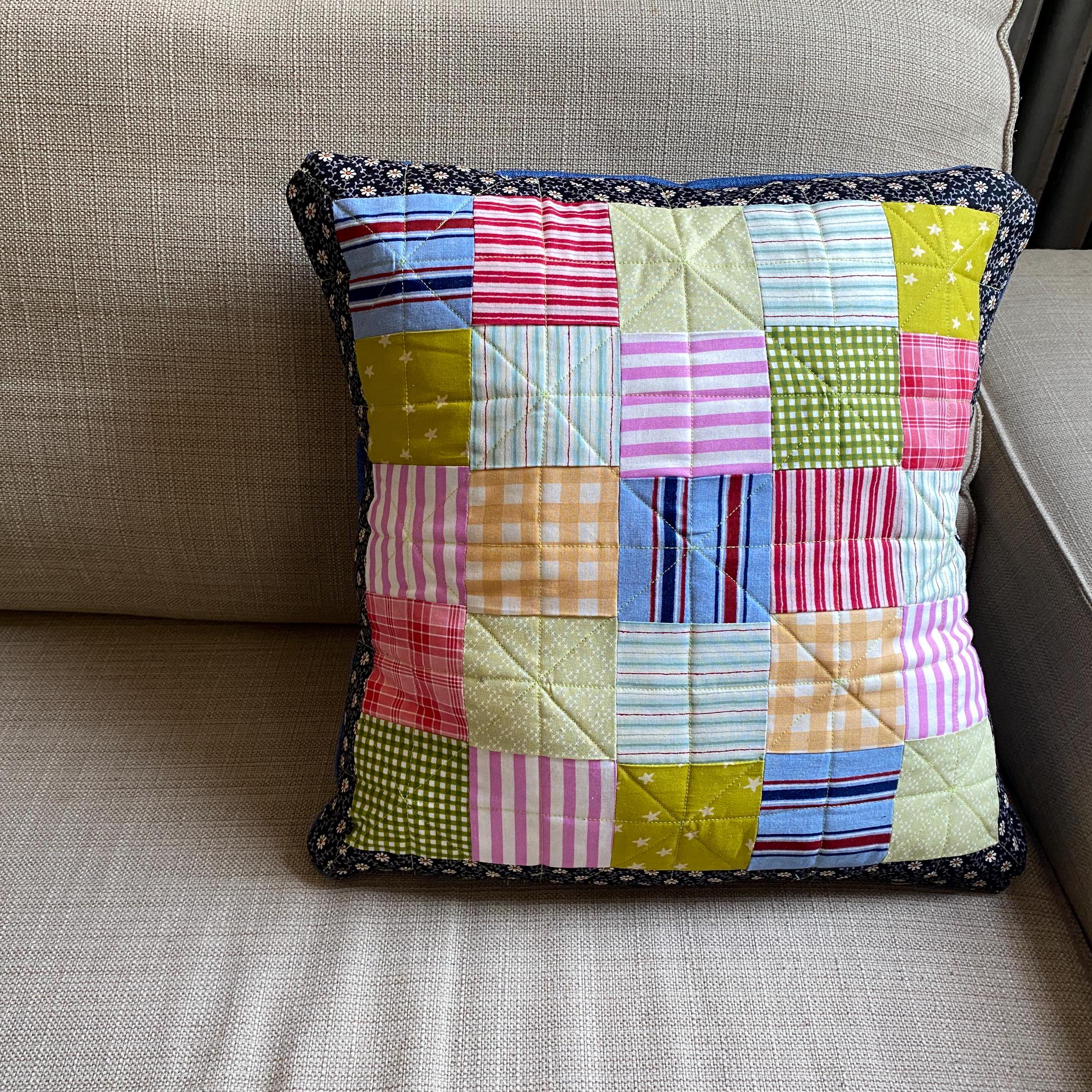 SEWING TUTORIAL Quilted Patchwork Throw Pillow Tutorial for Beginners, PDF Download, Quilt ...