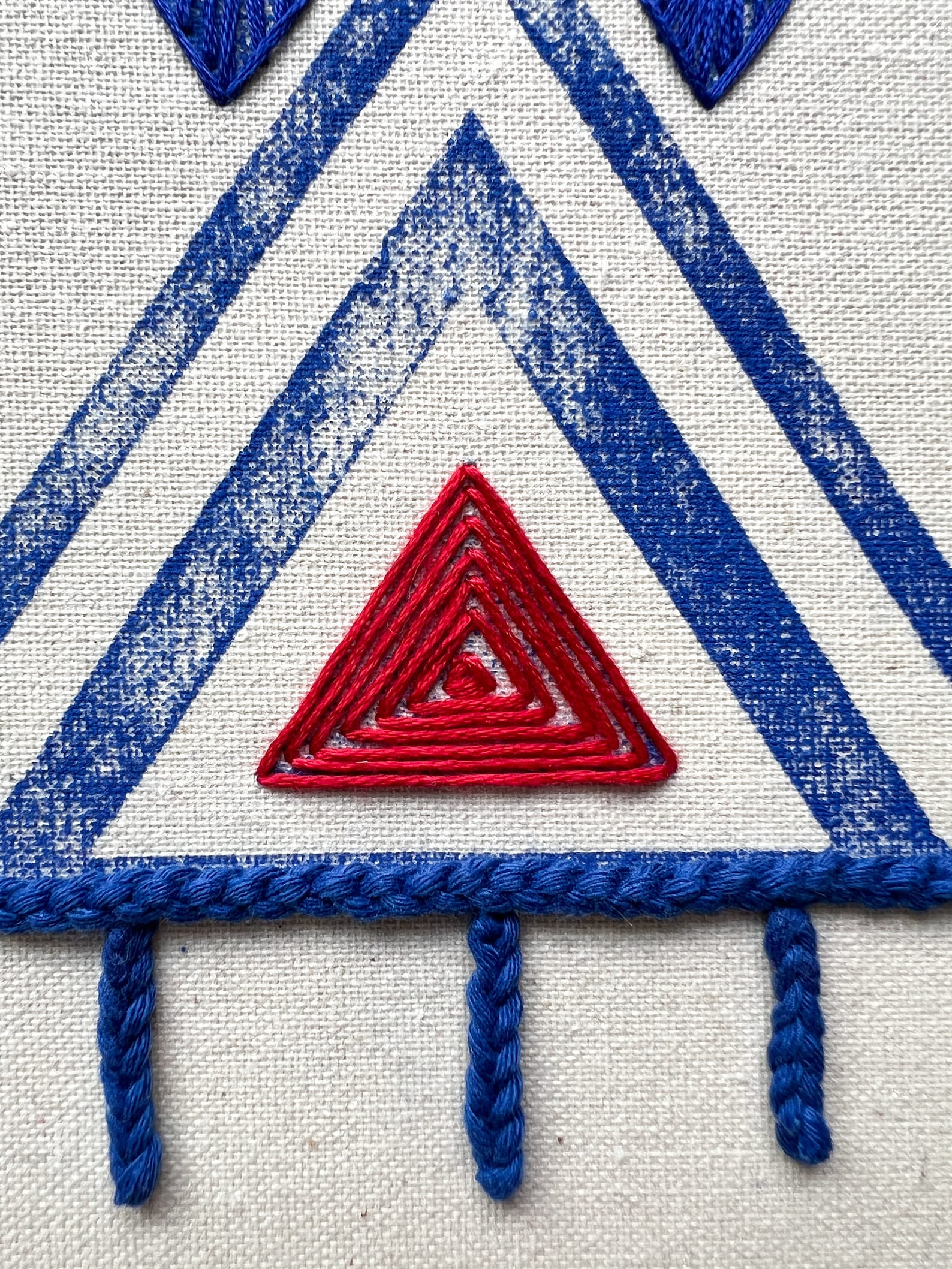 Elibelinde Series With Rake Hat/ Block Printed Wall Art / Crochet Wall ...