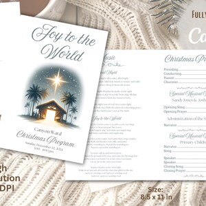 LDS Christmas Sacrament Meeting Program | Editable Canva Template ...